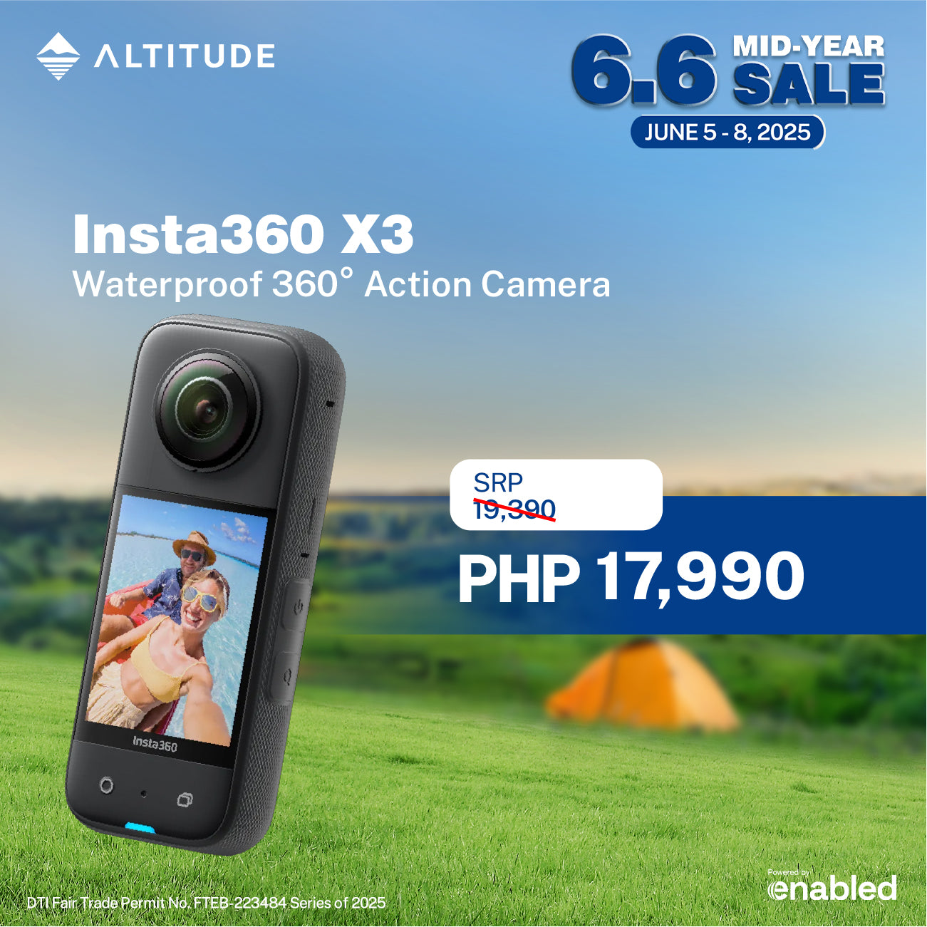 Insta360 X3 | Waterproof 360° Action Camera - Altitude