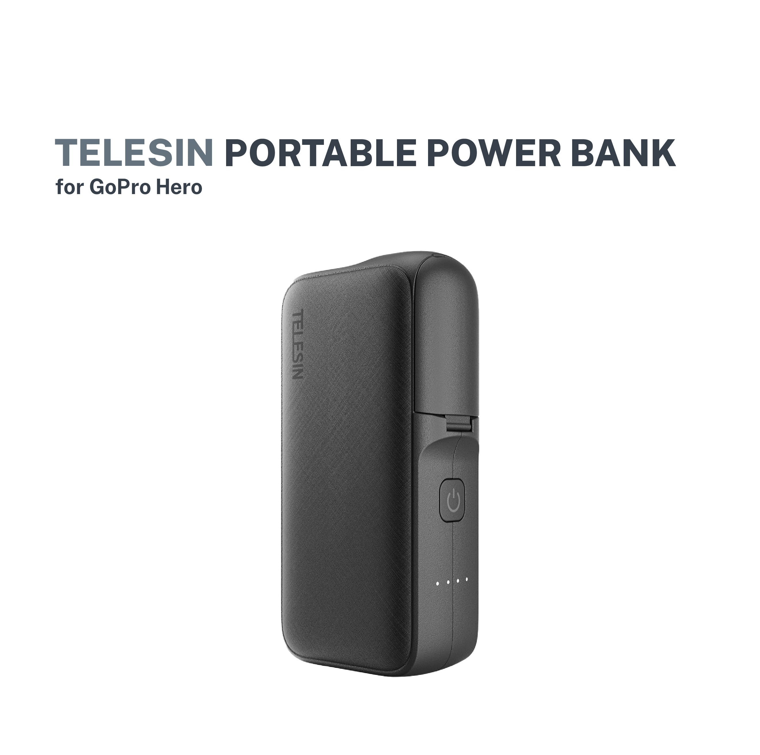 Telesin Portable power bank for GoPro Hero 12/11/10/9/8/7/6/5 batterie