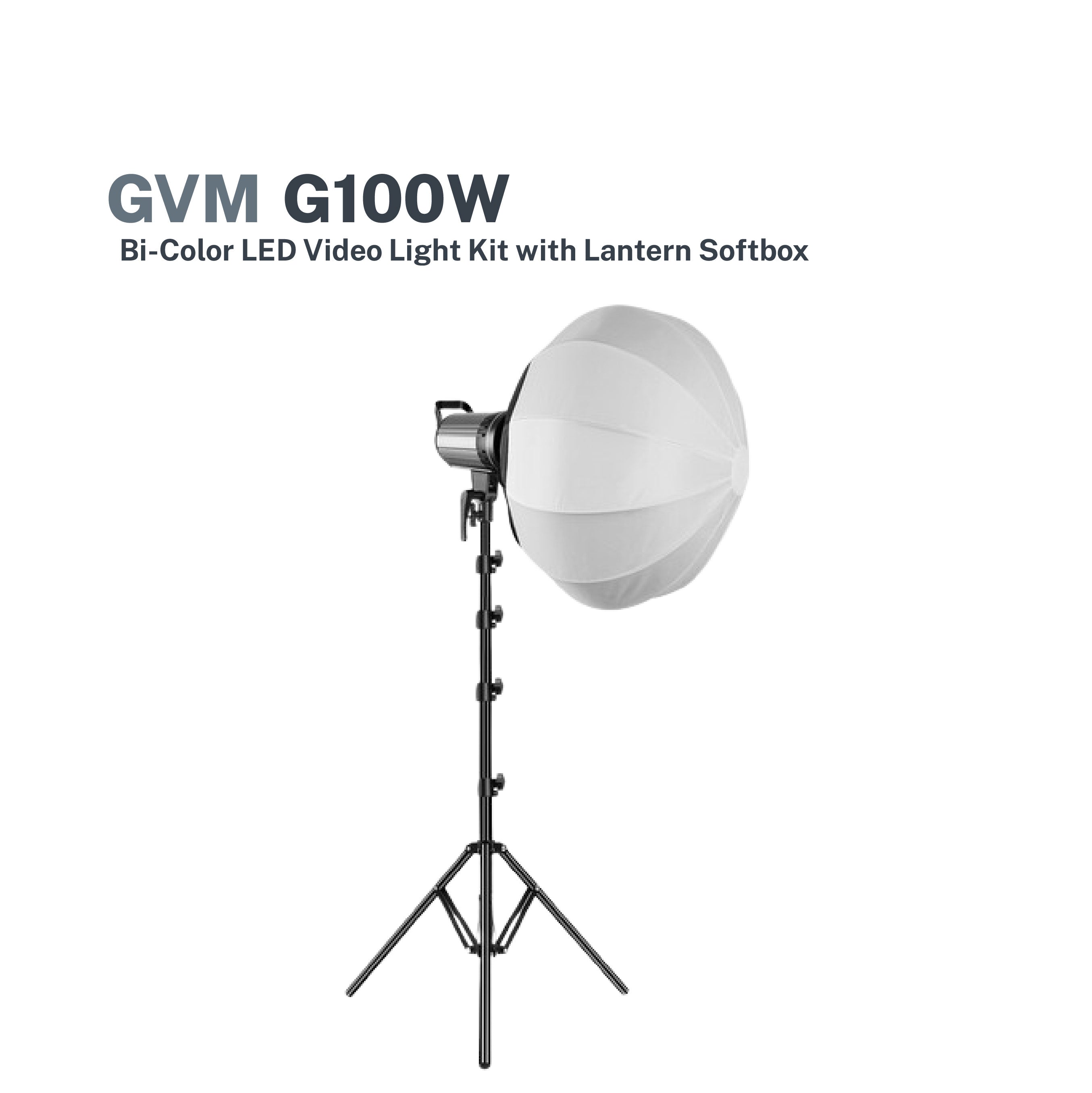GVM G100W Bi-Color LED Video Light Kit with Lantern Softbox