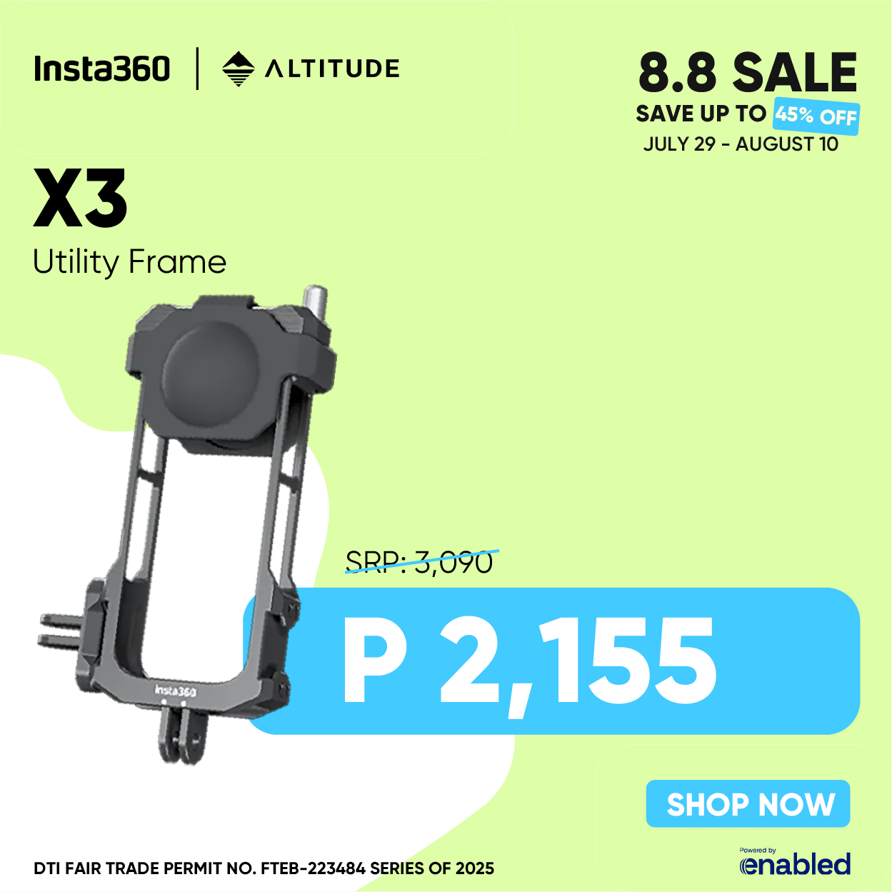 Insta360 X3 Utility Frame - Altitude