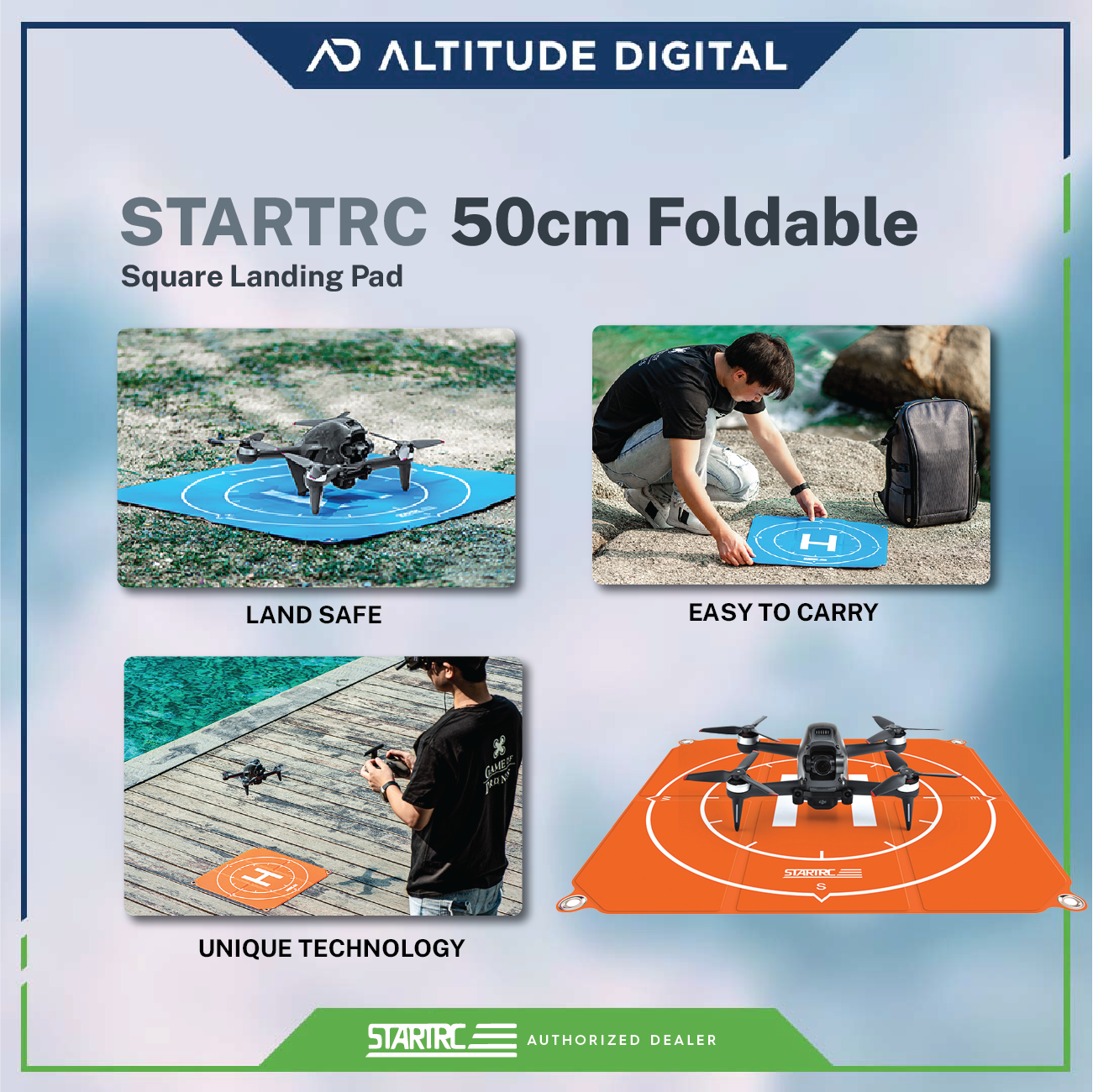 Startrc 50cm Foldable Square Landing Pad