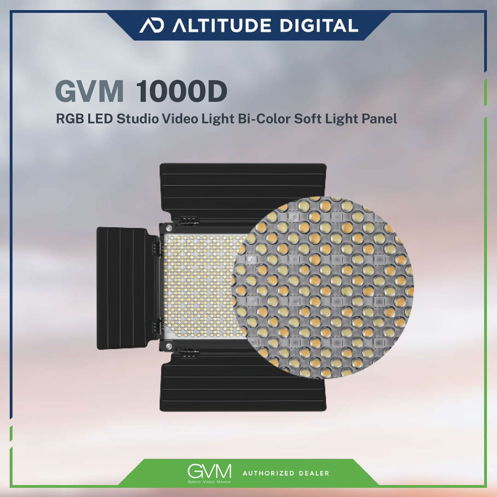 GVM 1000D RGB LED Studio Video Light Bi-Color Soft Light Panel