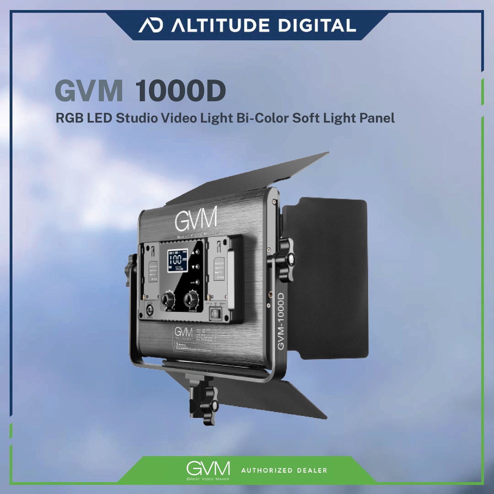 GVM 1000D RGB LED Studio Video Light Bi-Color Soft Light Panel