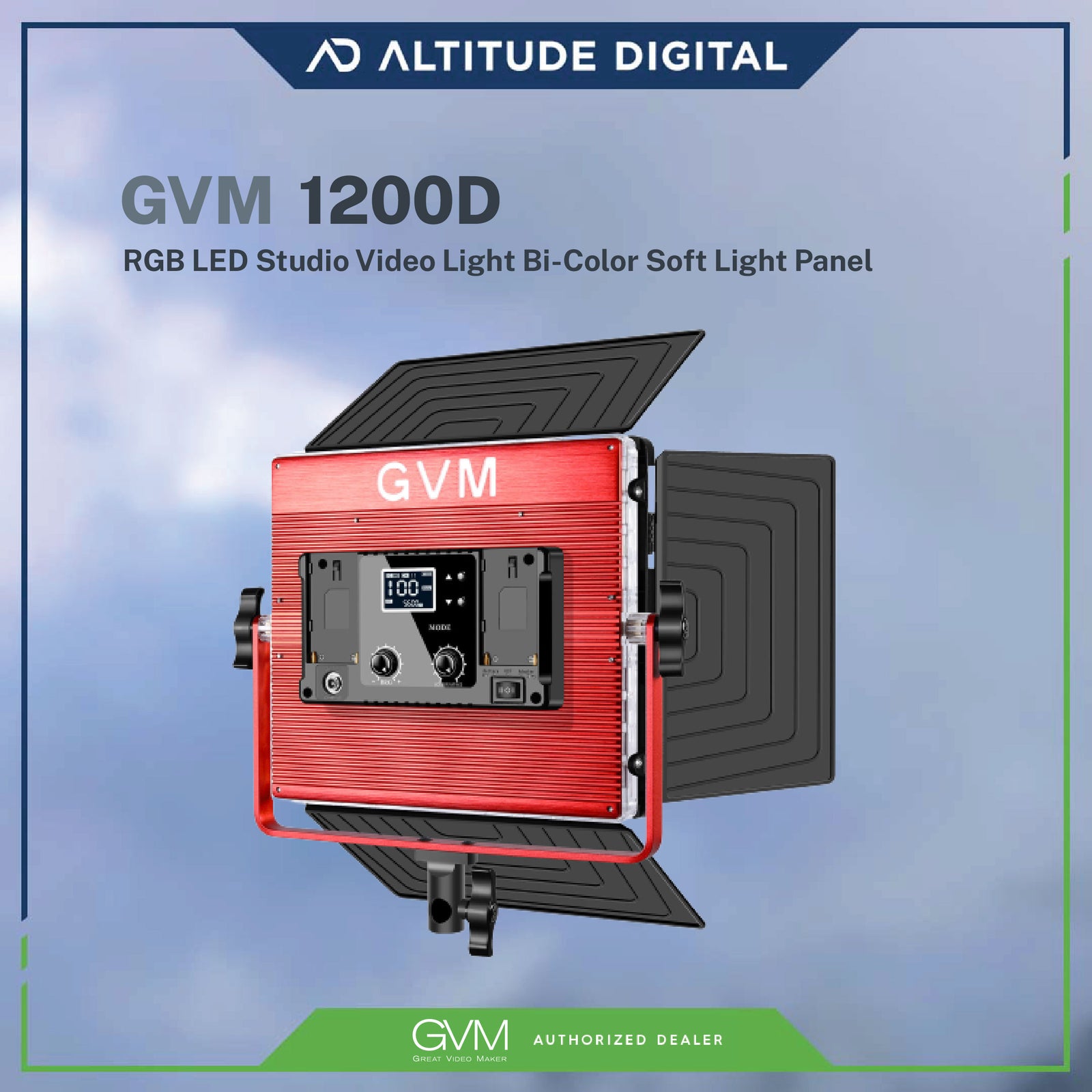 GVM 1200D RGB LED Studio Video Light Bi-Color Light Panel