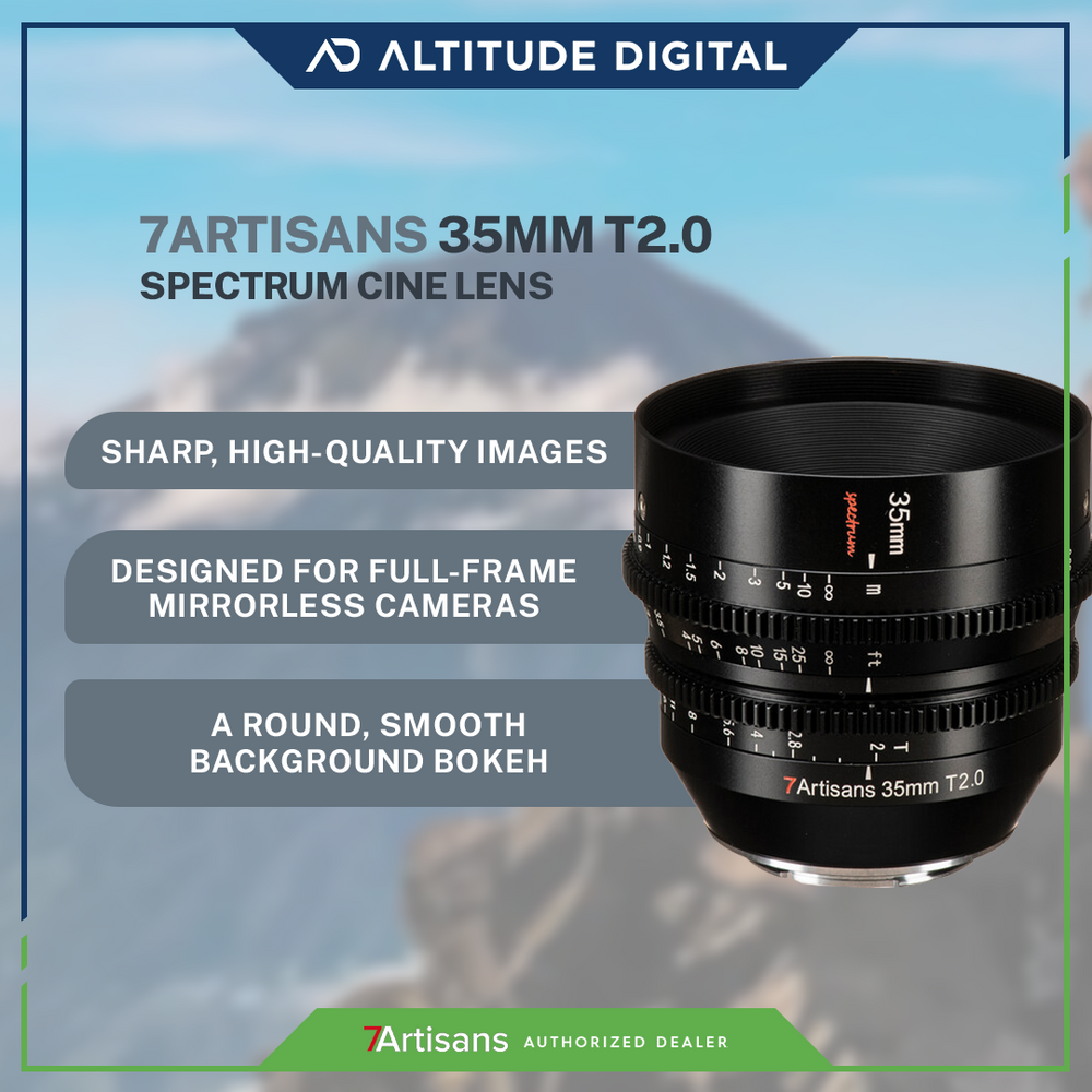 7Artisans 35mm T2.0 Full Frame Cine Lens - Altitude 7Artisans 35mm T2.0 Full Frame Cine Lens - Altitude